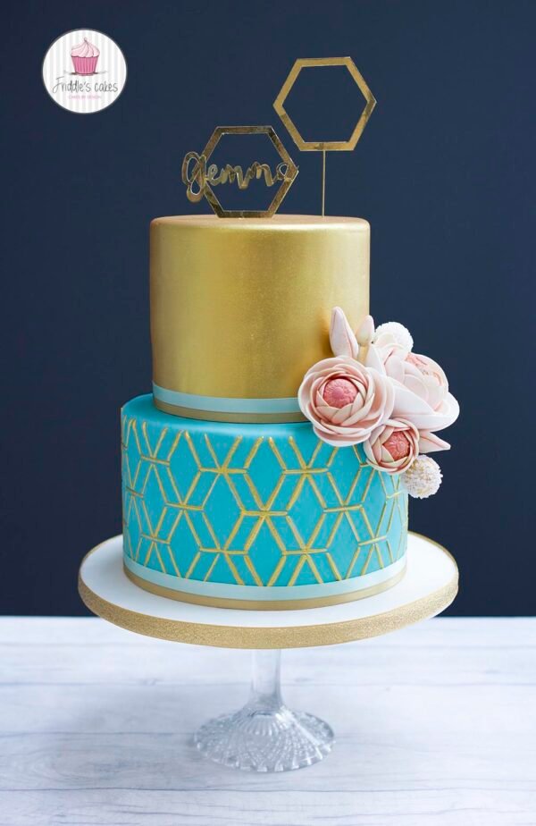 Gemma geometric cake - Friddle's Cakes