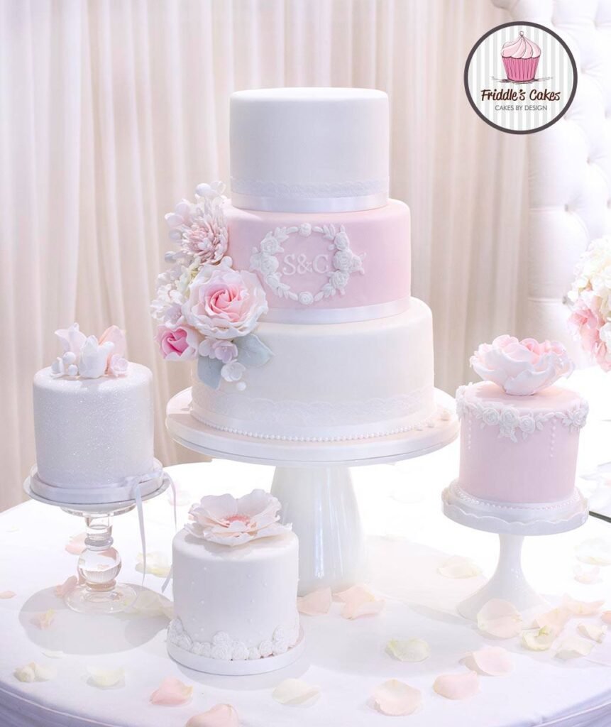 Trio of wedding cakes - Friddle's Cakes